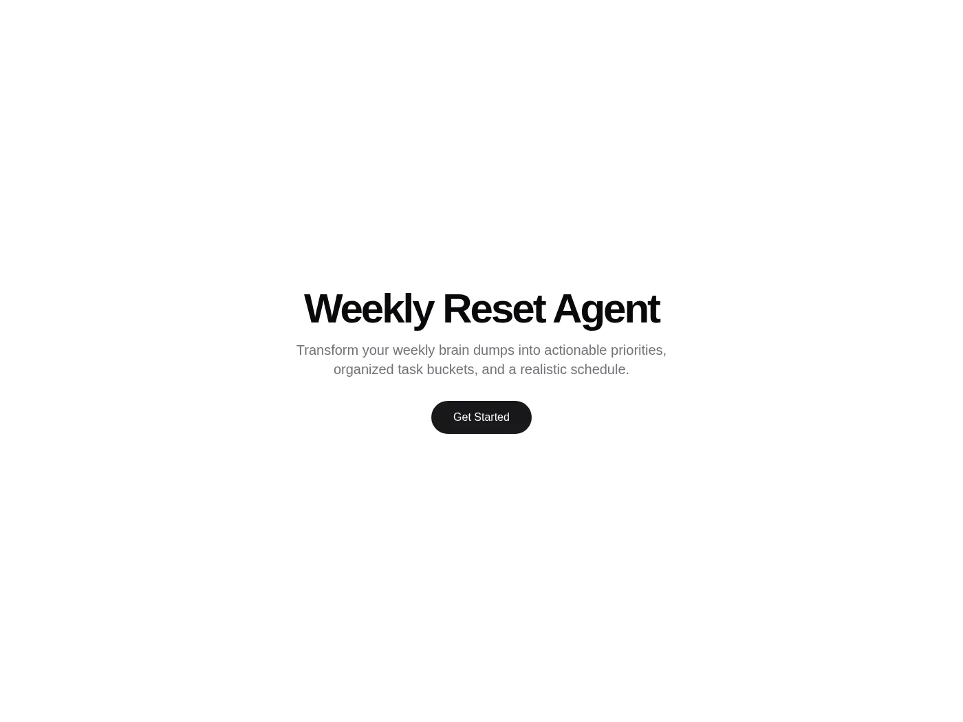 Weekly Reset Agent