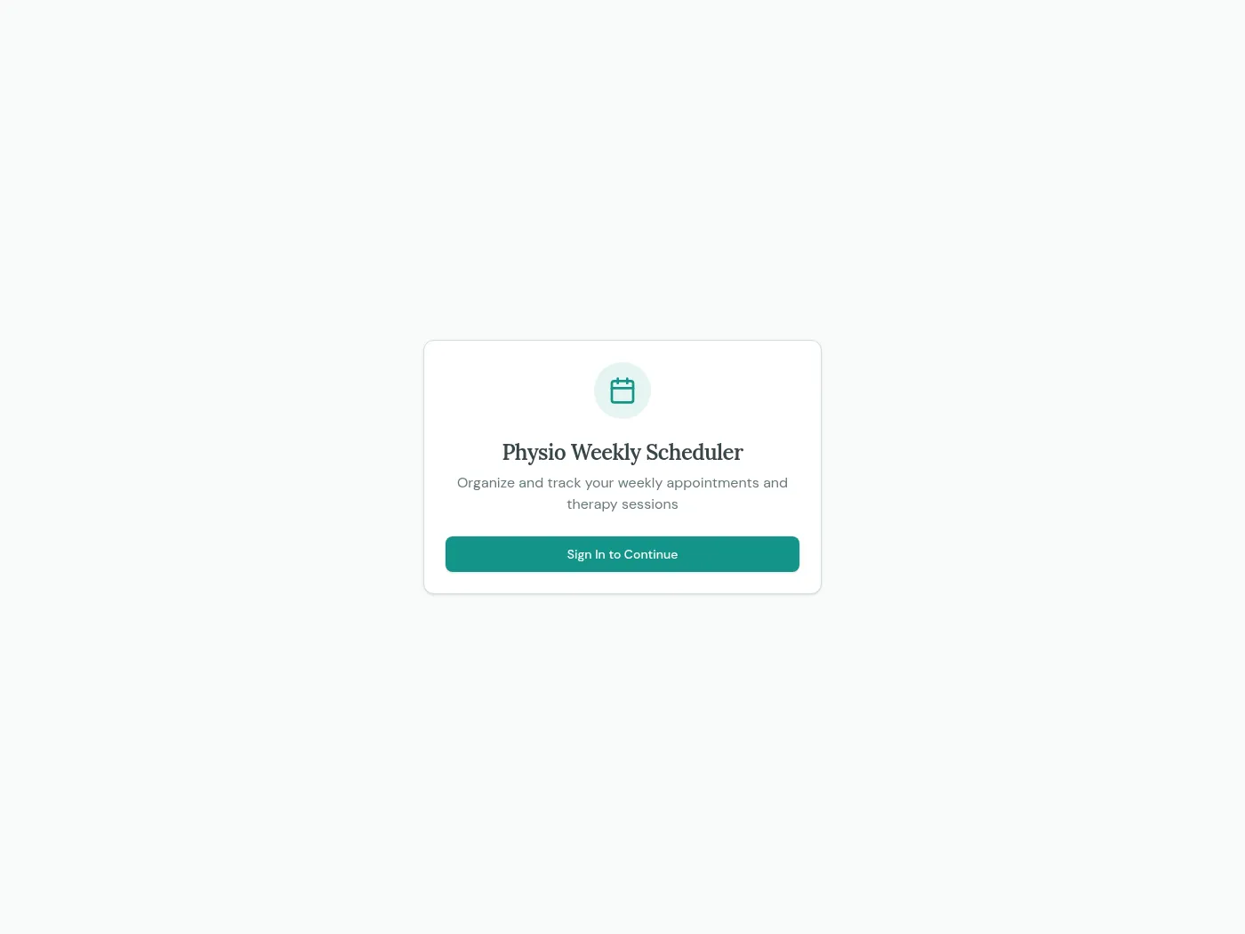 Physio Weekly Scheduler