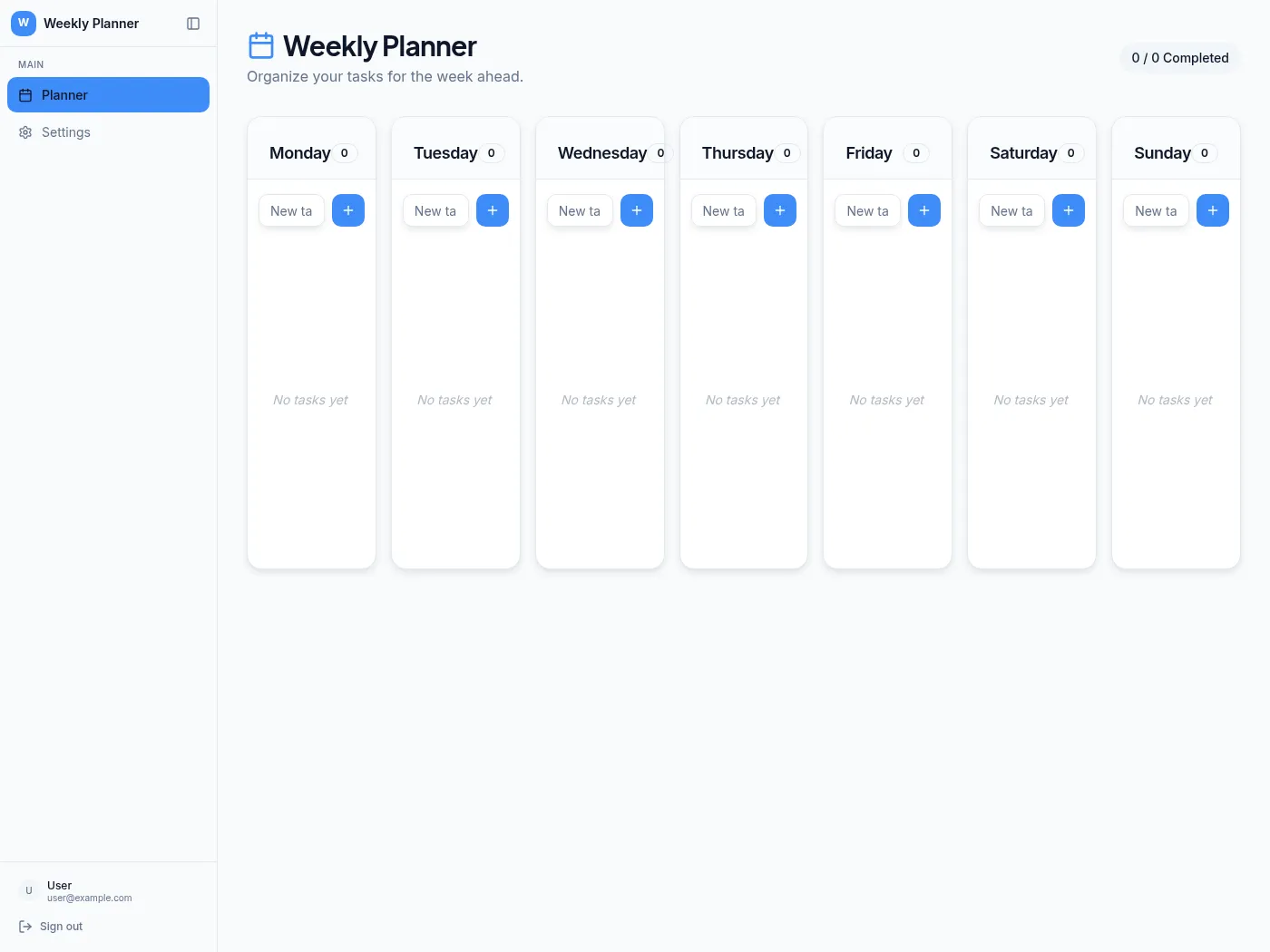 Weekly ToDo Planner