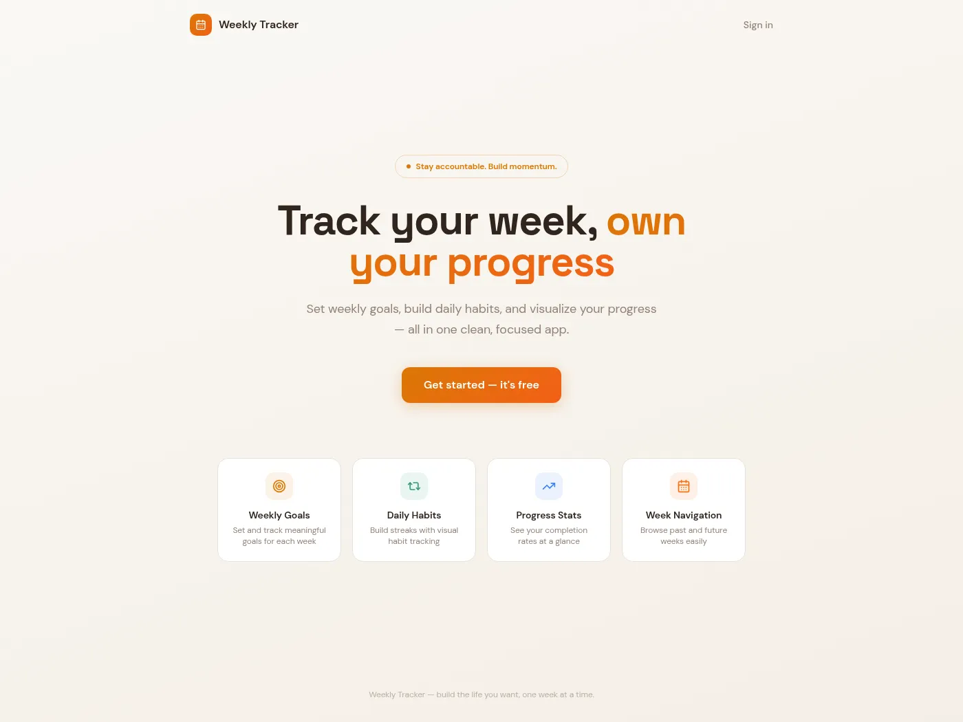 Weekly Progress Tracker