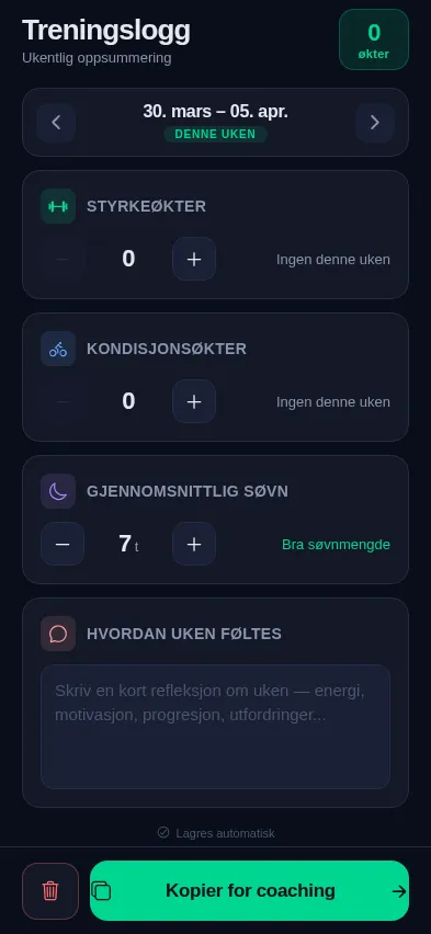 Weekly Workout Logger