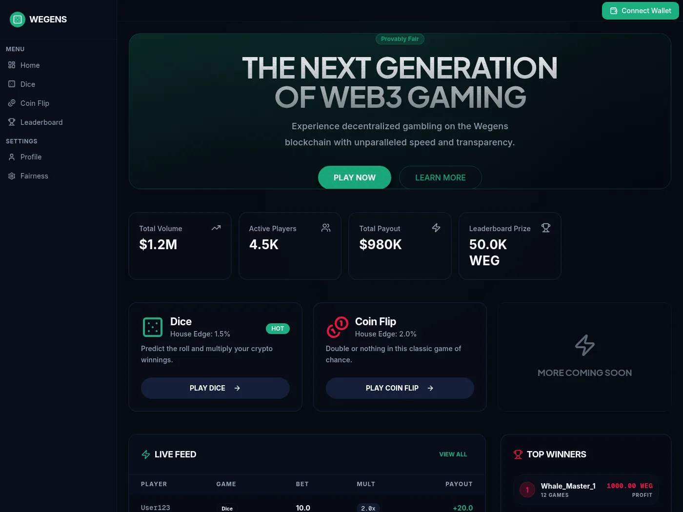 Wegens Web3 Casino