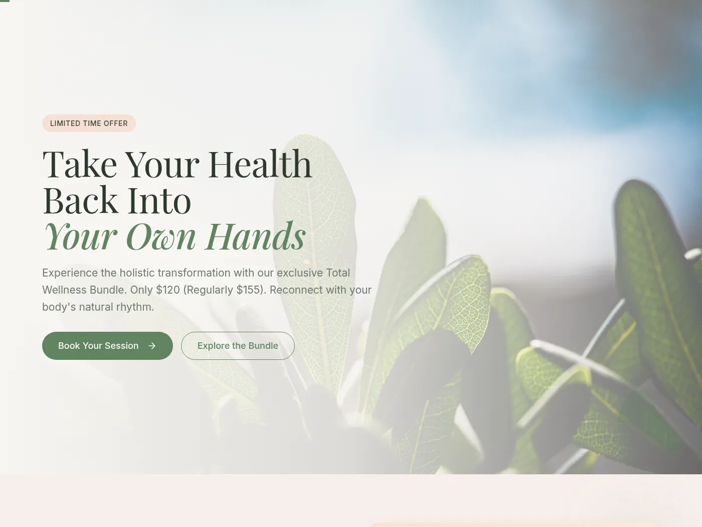 Total Wellness Landing Page