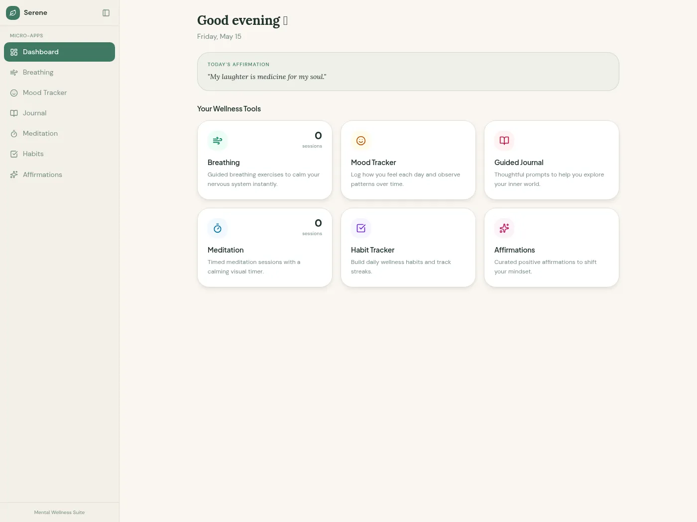 Wellness Micro-Apps Suite