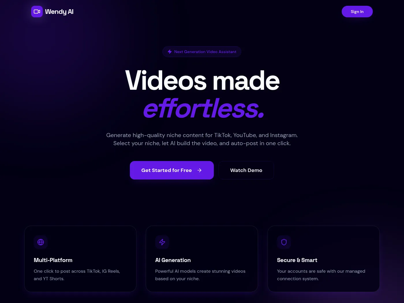 Wendy AI Video Assistant