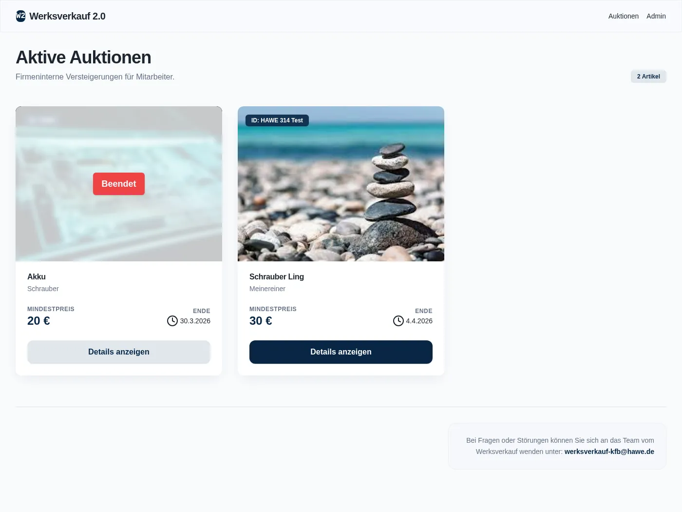 Werksverkauf Auction Hub