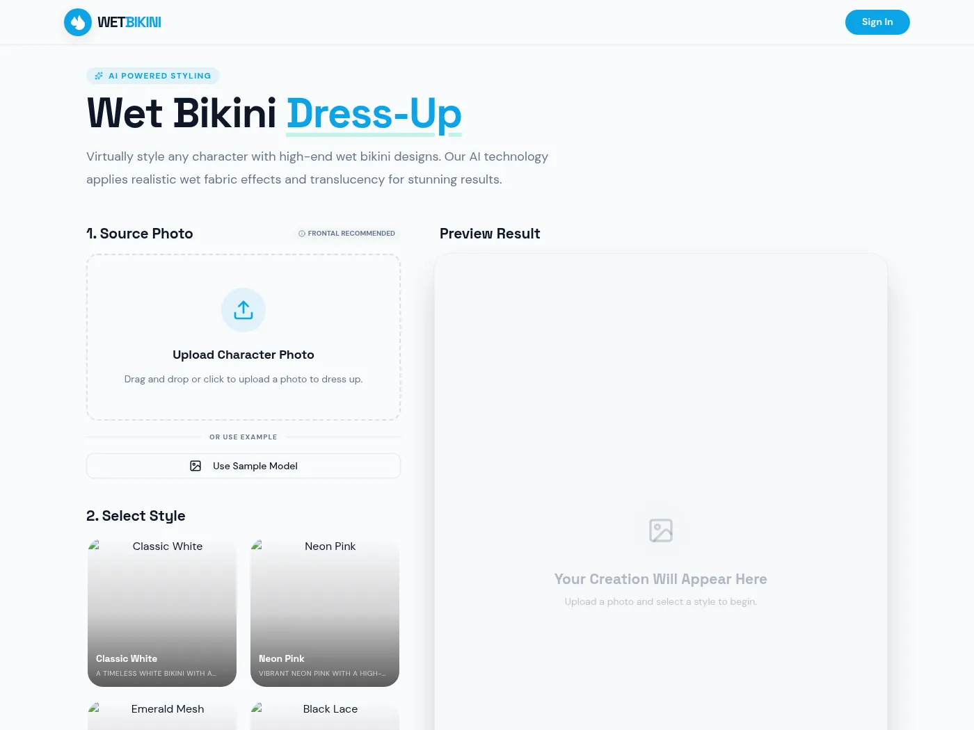 Wet Bikini Dress-Up
