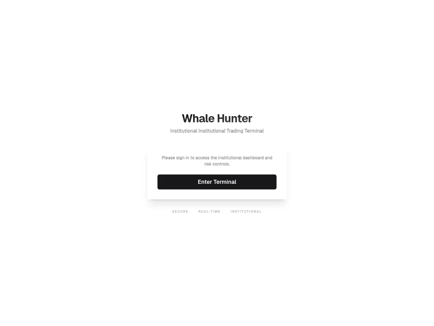 Whale Hunter Institutional