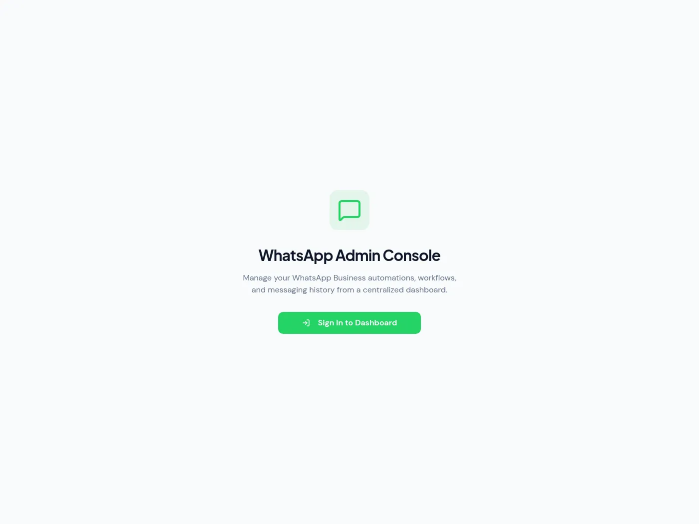 WhatsApp Admin Console
