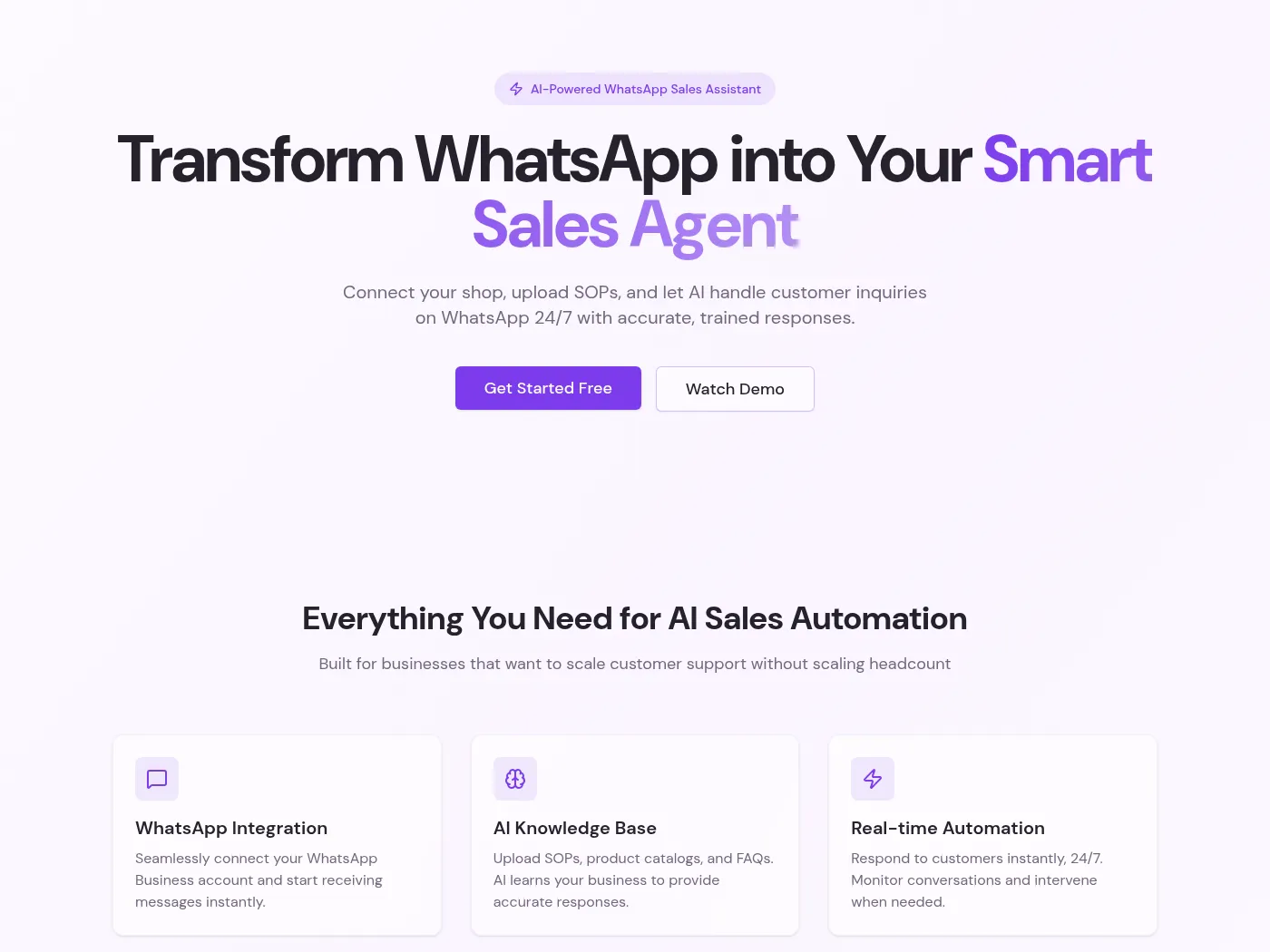 WhatsApp AI Sales Agent