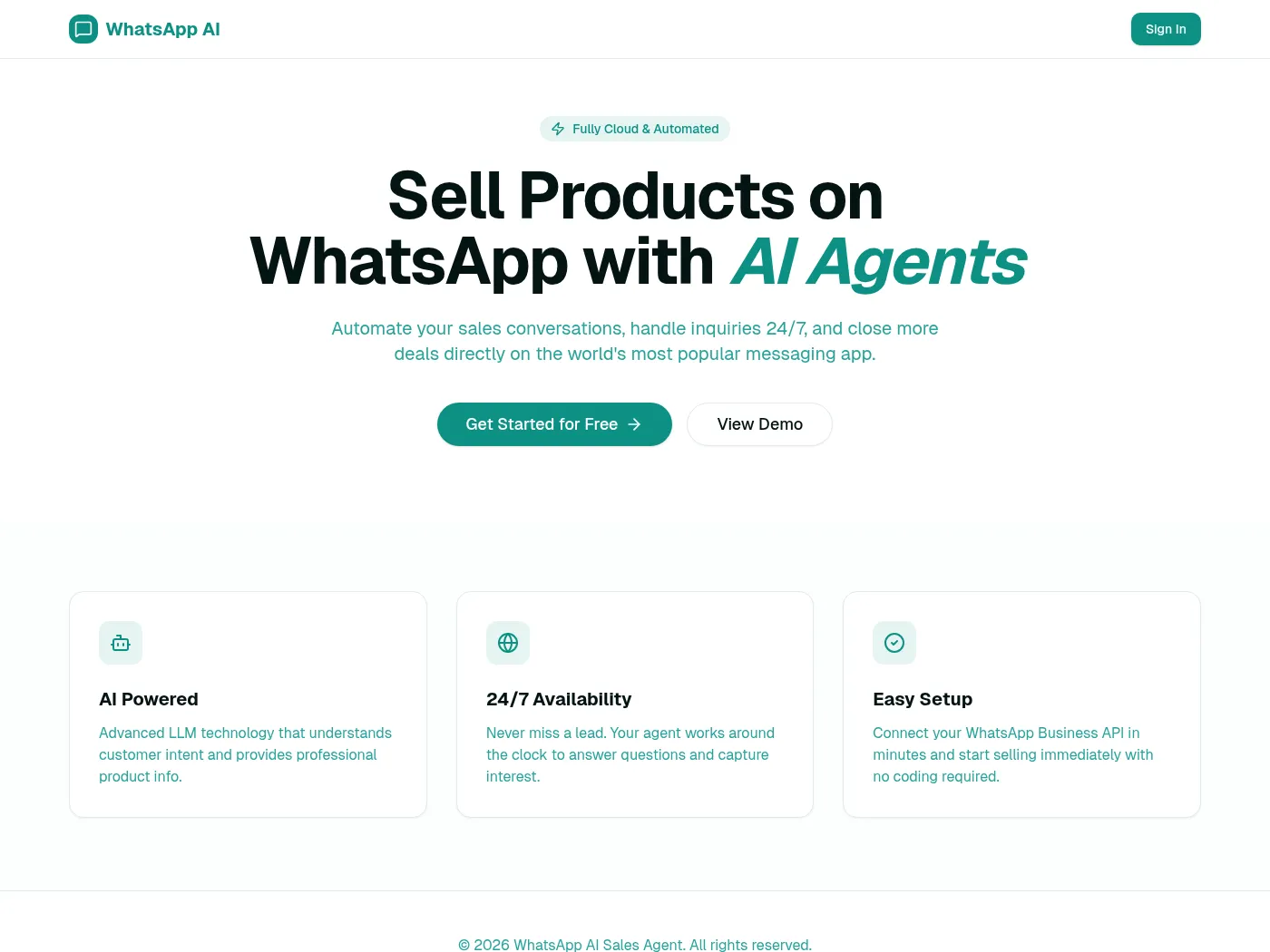 WhatsApp AI Sales Agent