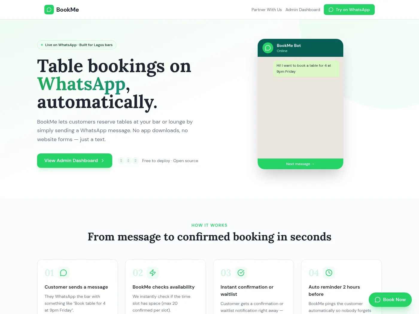WhatsBooking Bot MVP