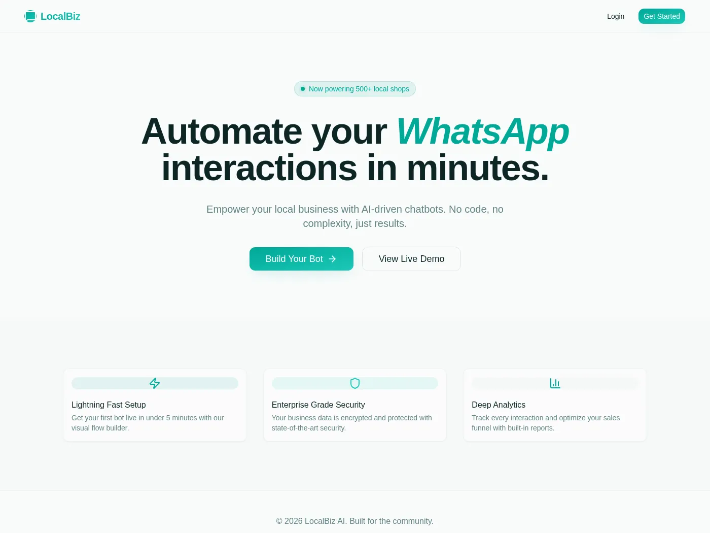 LocalBiz Chatbot Builder