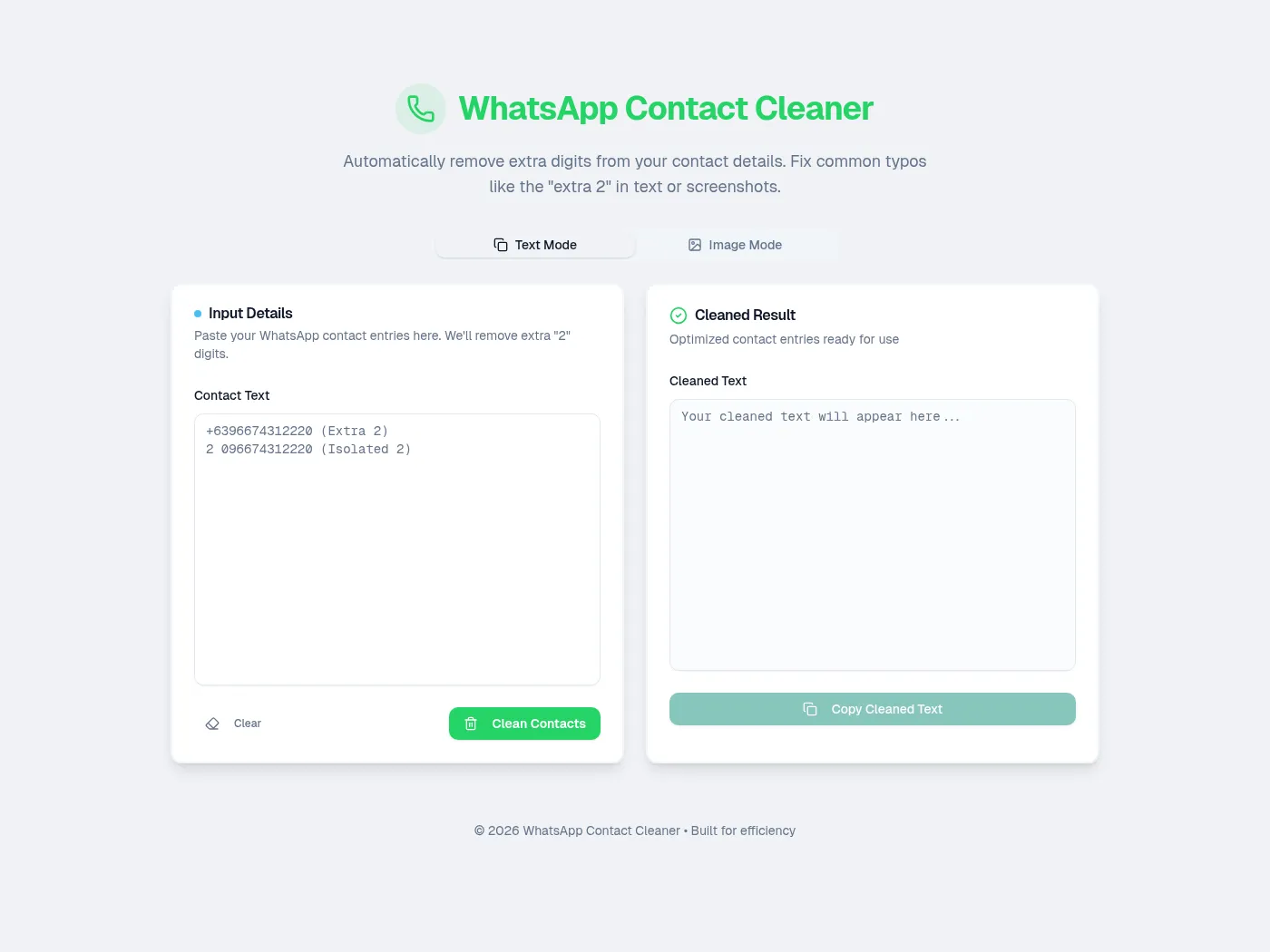 WhatsApp Contact Cleaner