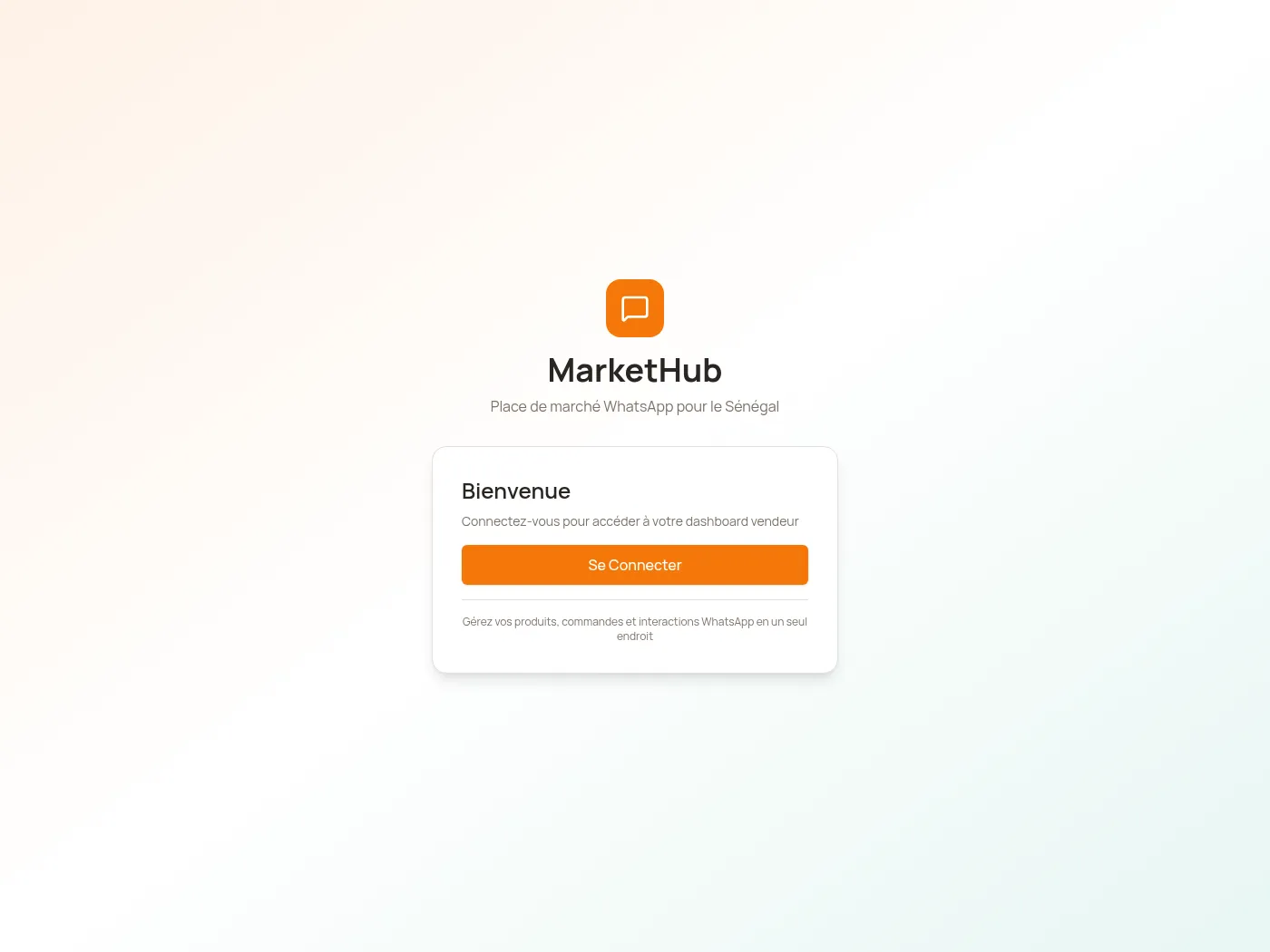 WhatsApp MarketHub Sénégal