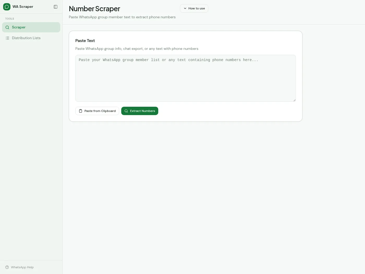 WhatsApp Number Scraper