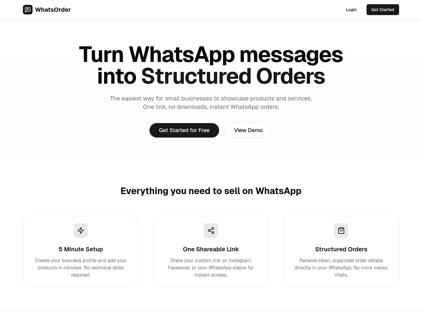 WhatsOrder SaaS MVP