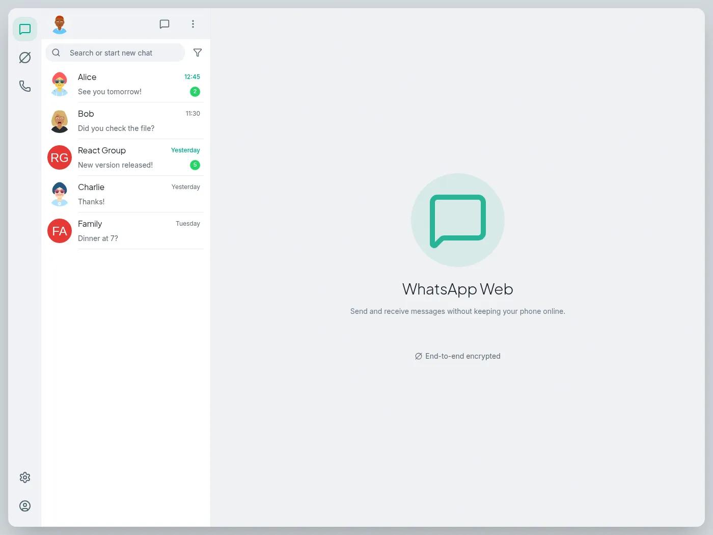 WhatsApp Web UI Kit