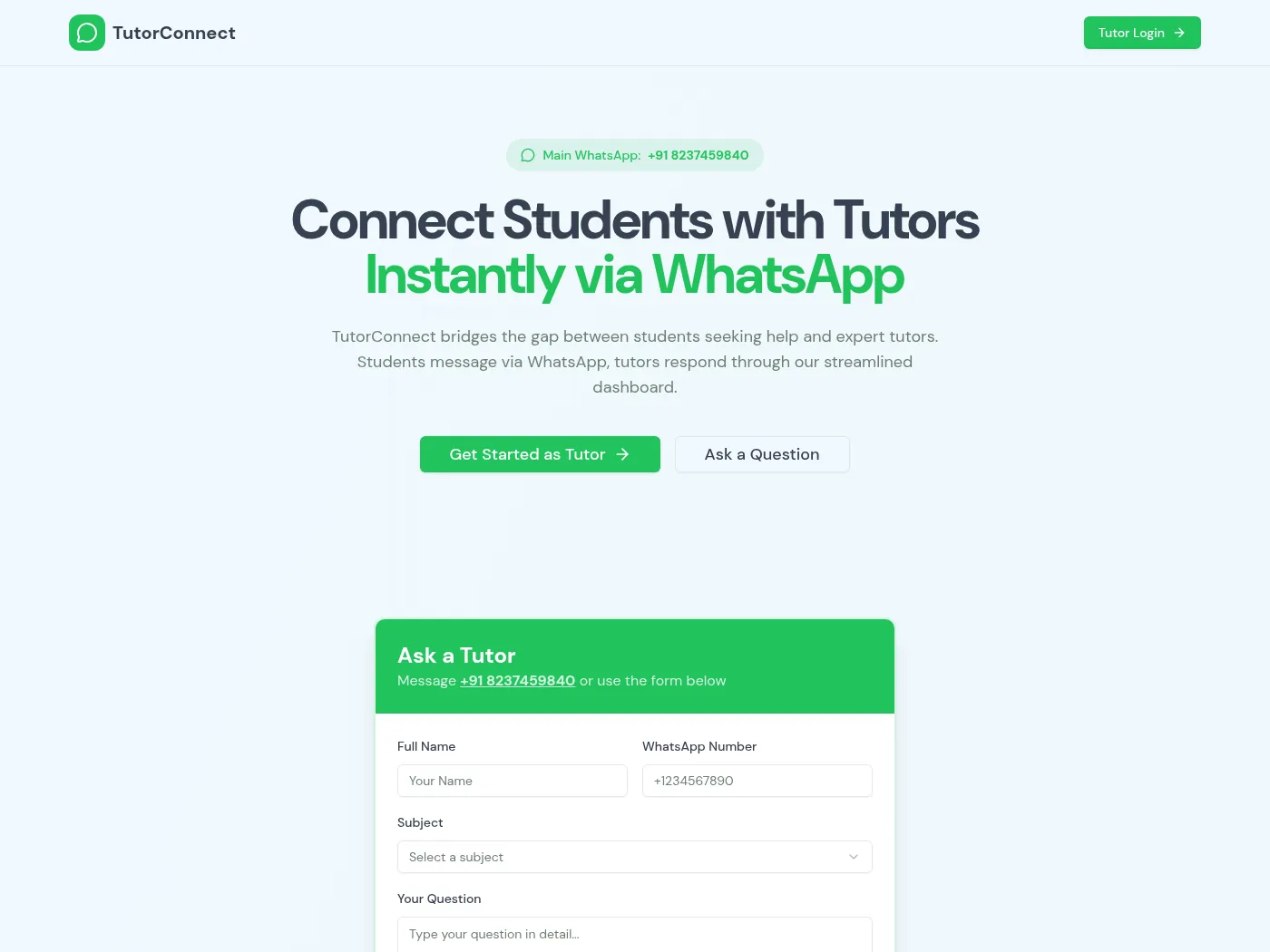 WhatsApp Tutor Bridge
