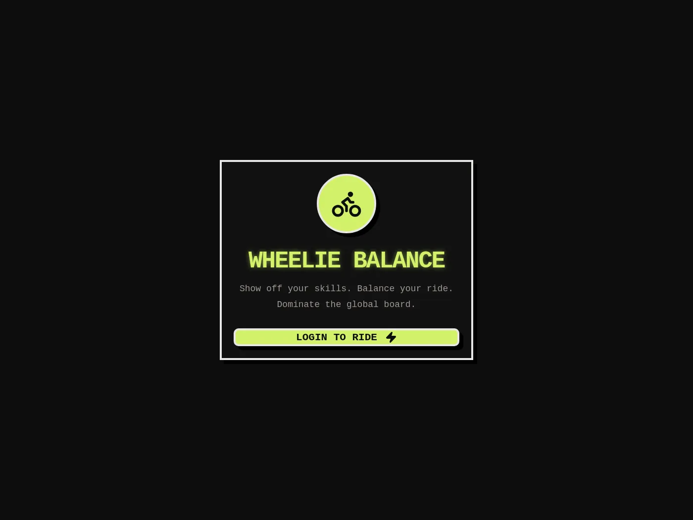 Wheelie Balance Challenge