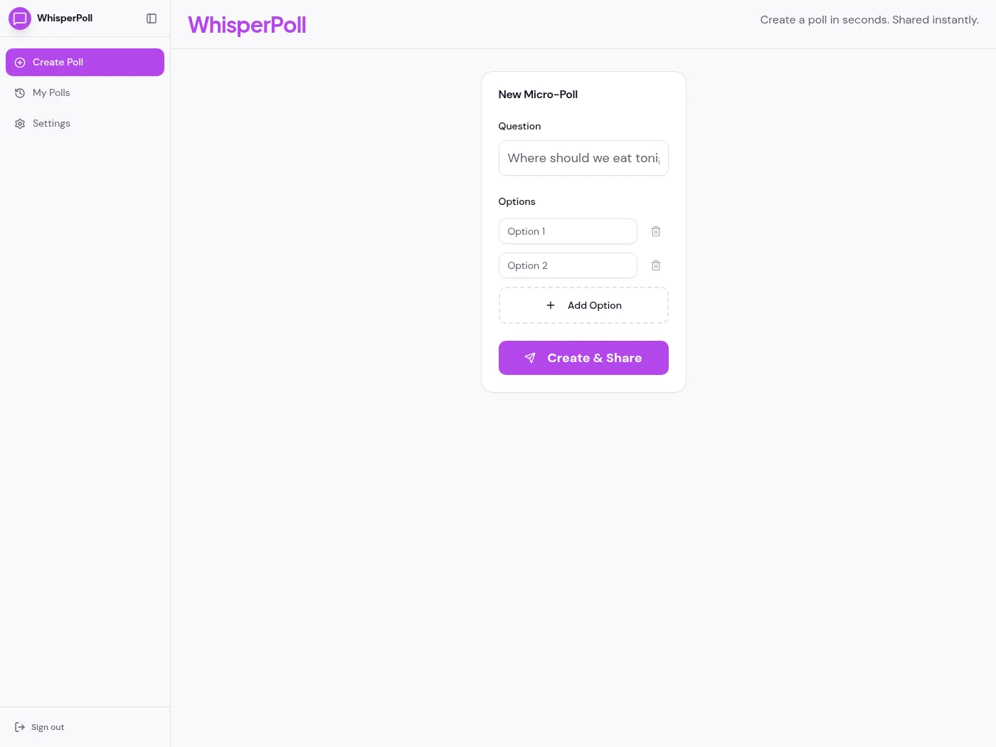 WhisperPoll