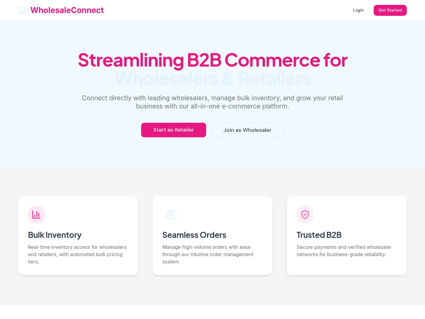 WholesaleConnect E-Commerce