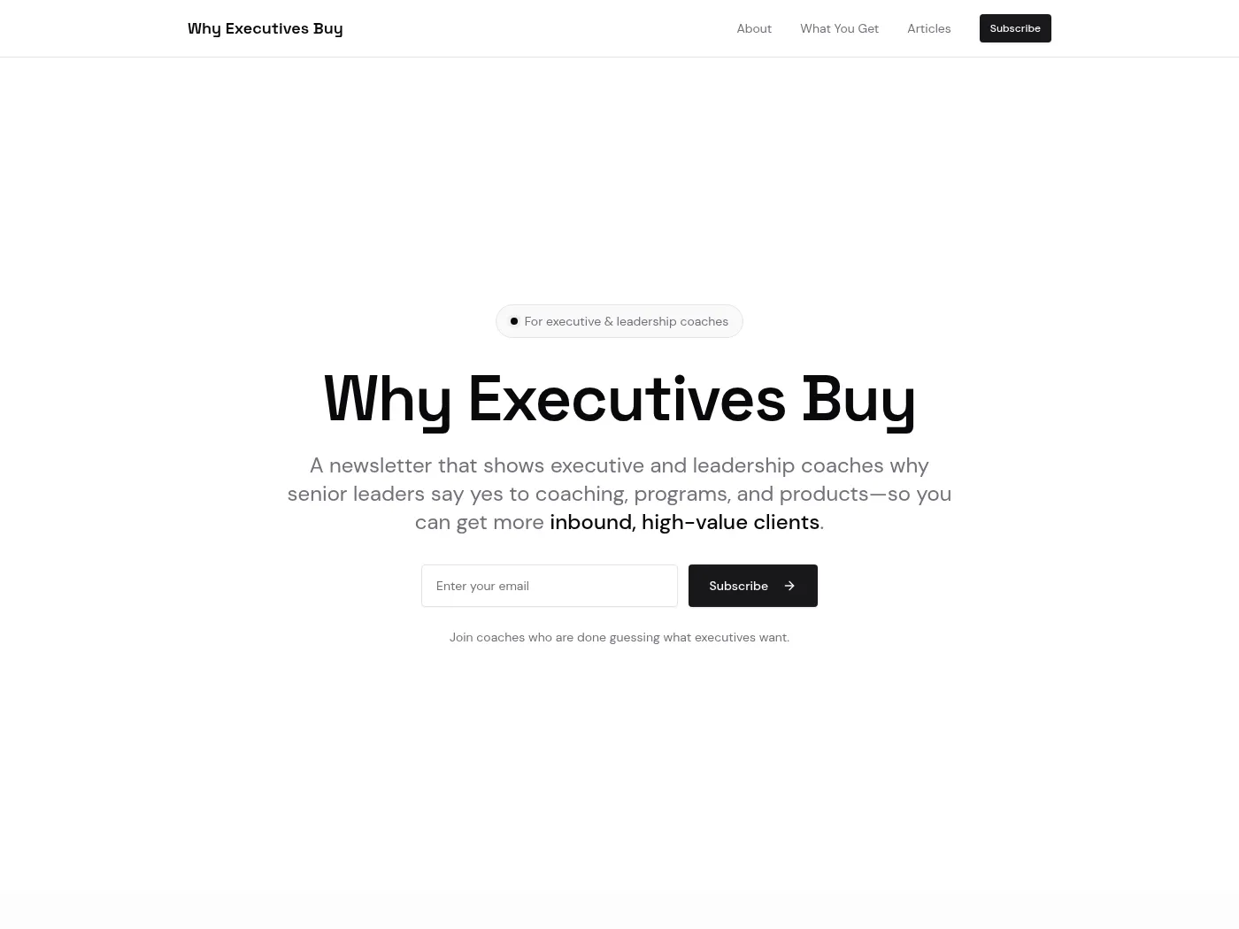 Why Executives Buy Newsletter