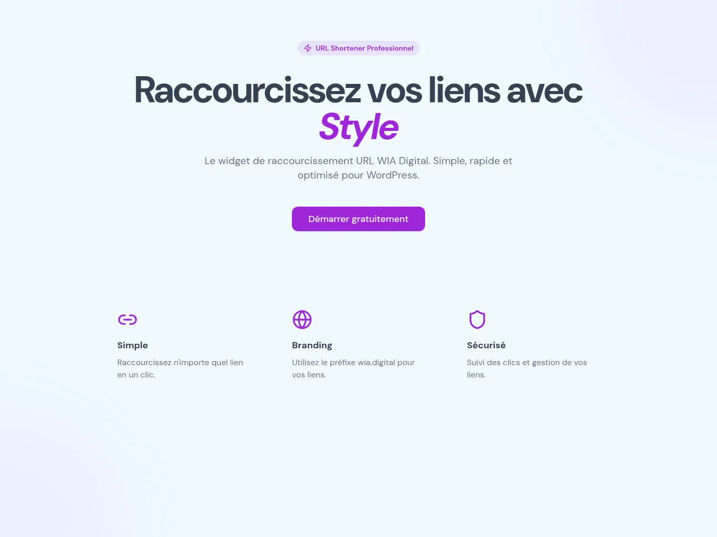 WIA URL Shortener Widget