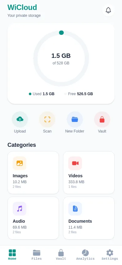 WiCloud Storage App