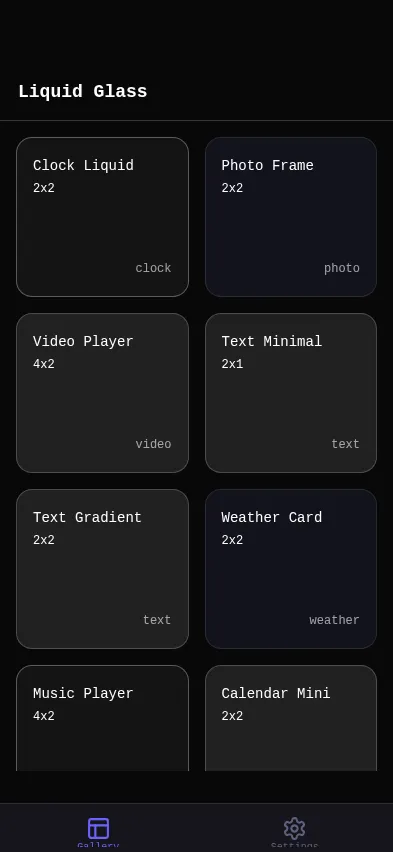 WidgetCraft Liquid Glass Widgets