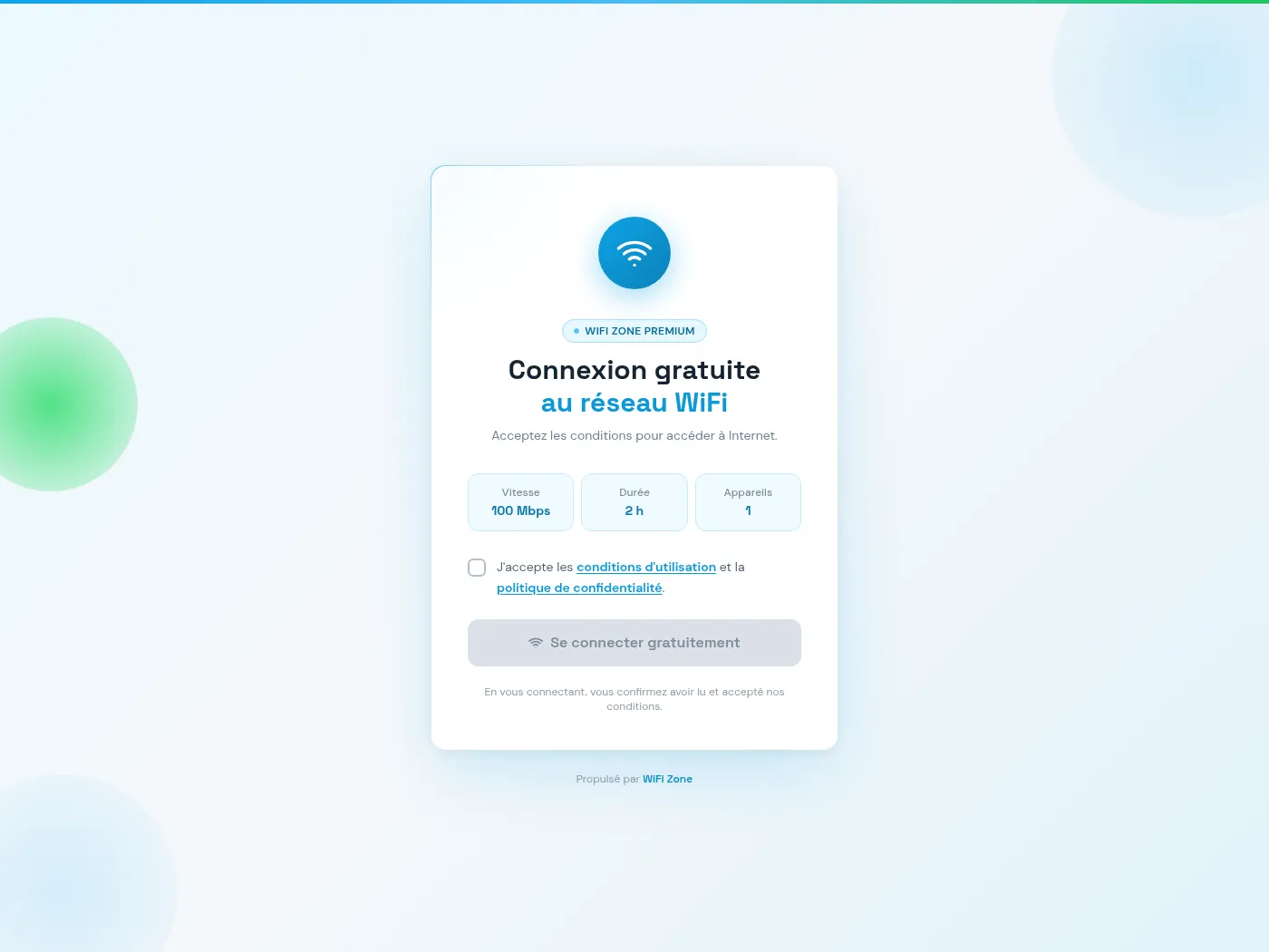 Wifi Zone Captive Page