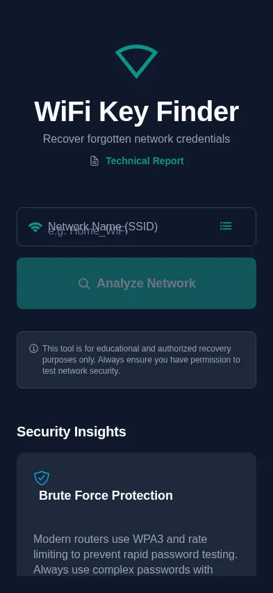 WiFi Key Finder