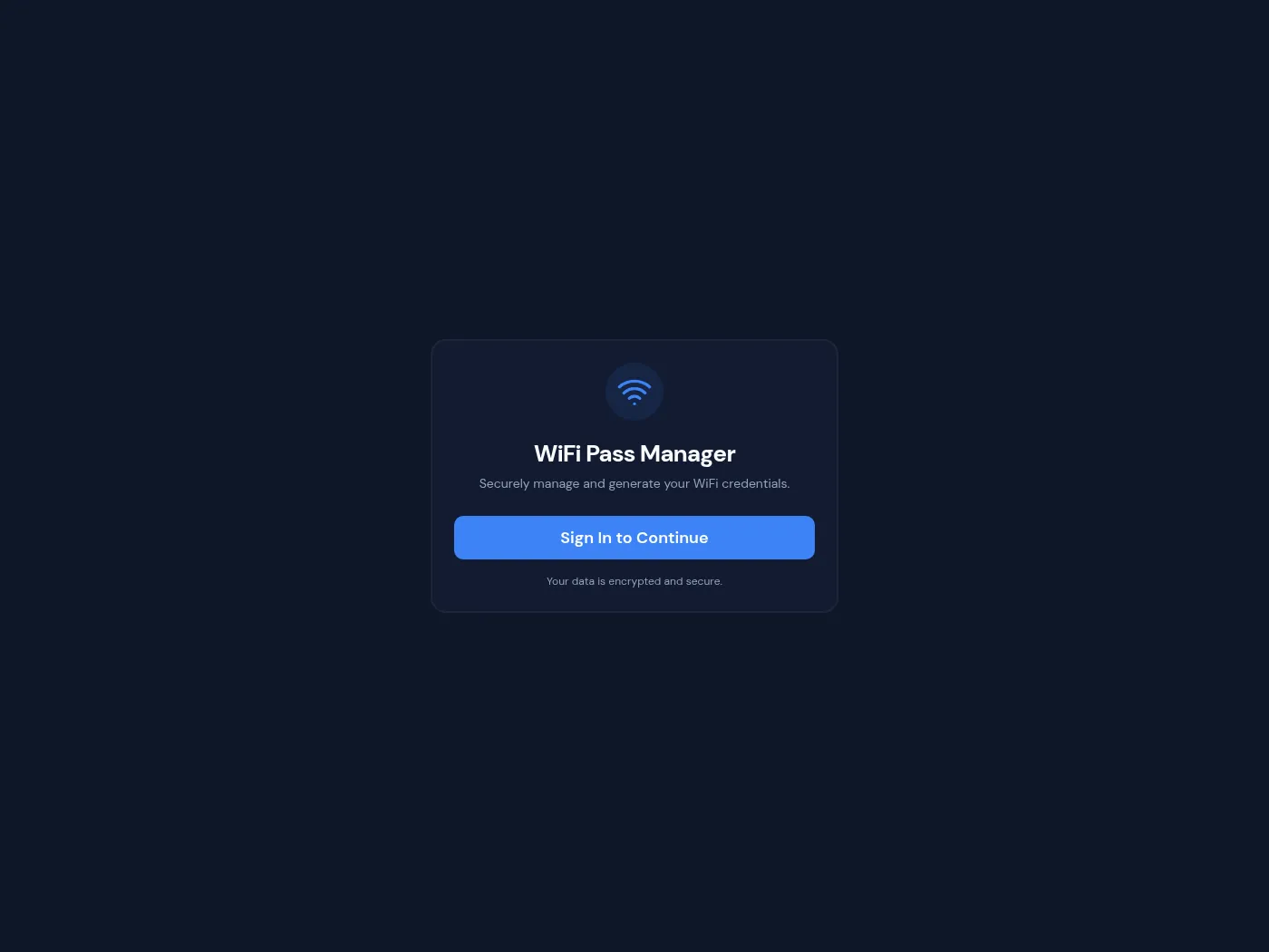 WiFi Pass Manager