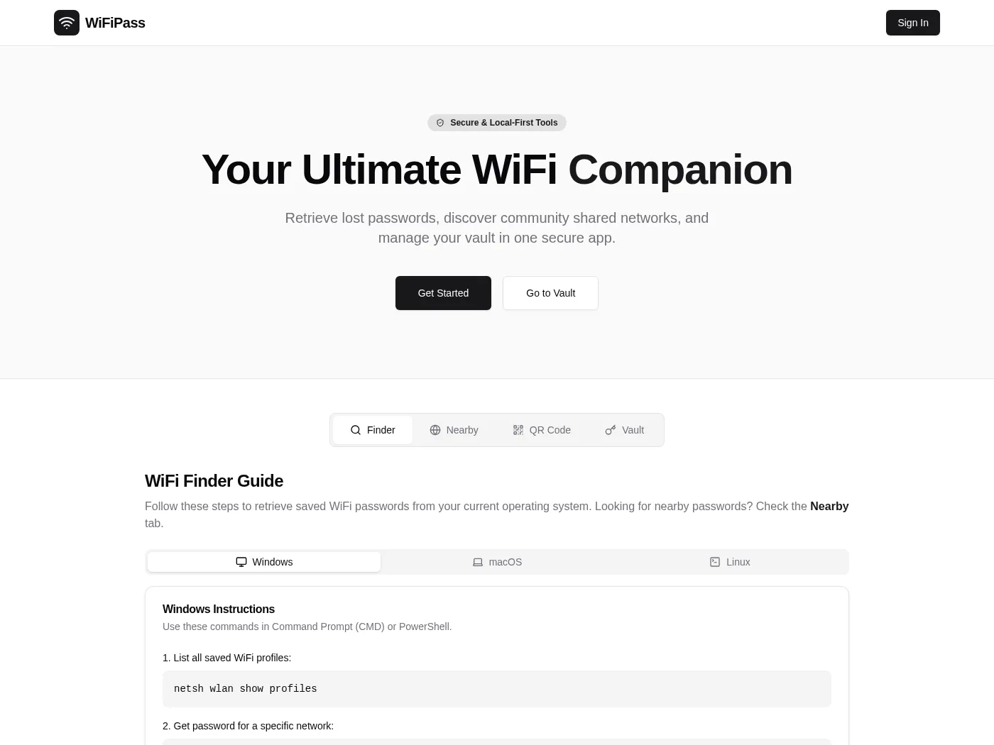 WiFi Password Finder