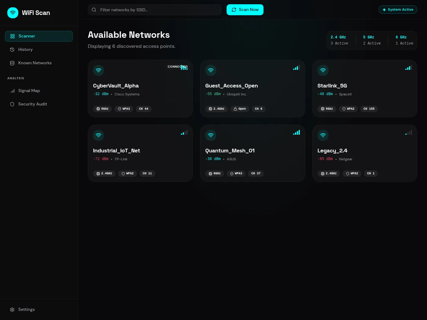 WiFi Scan Explorer