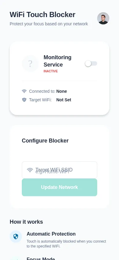 WiFi Touch Blocker