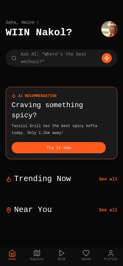WIIN Food Discovery App