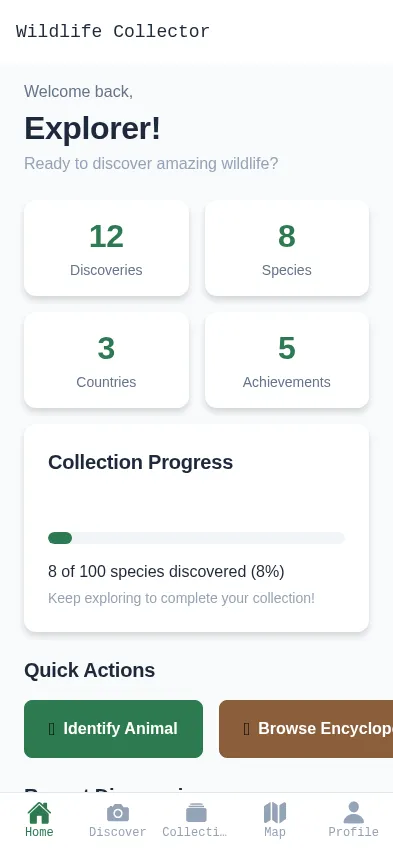 Wildlife Collector App