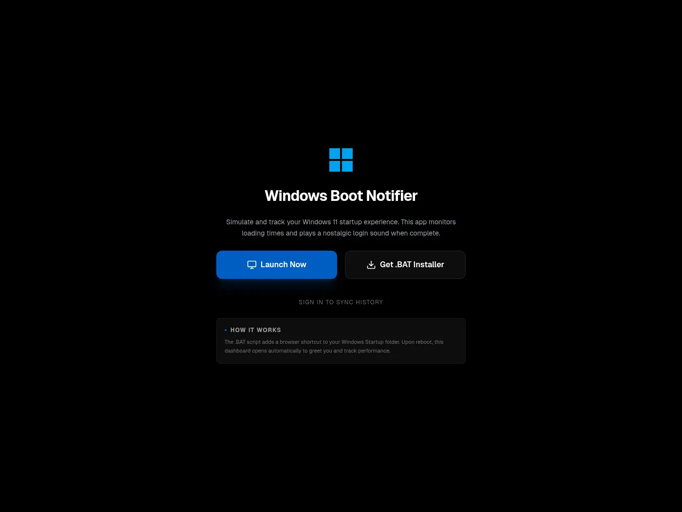 Windows BootTime Notifier