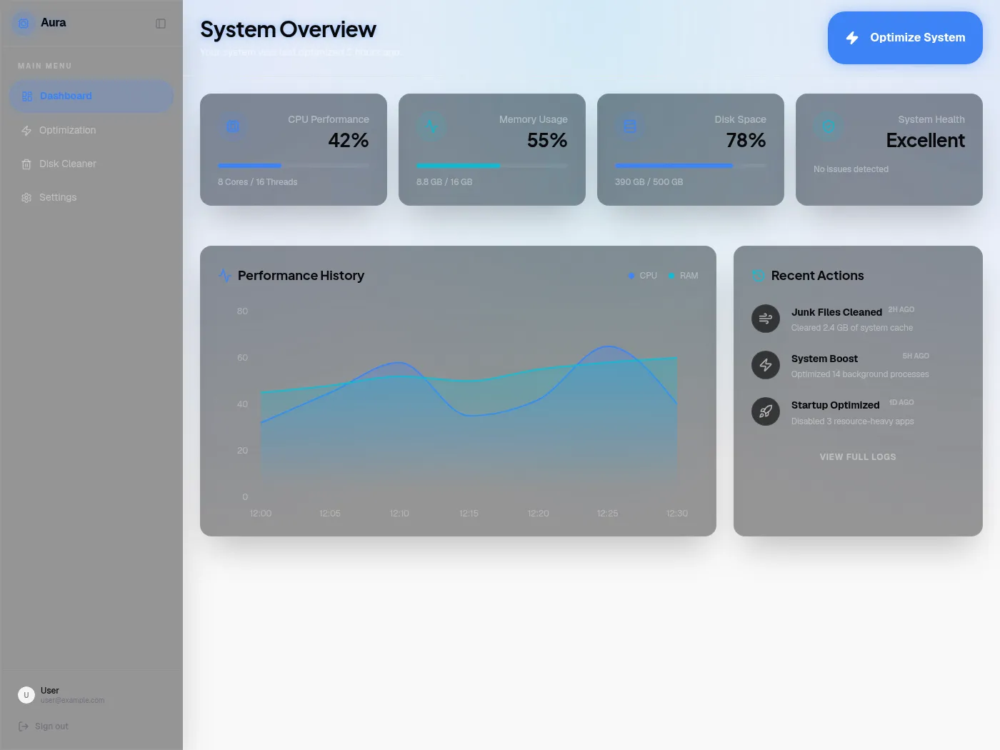Translucent Menu UI