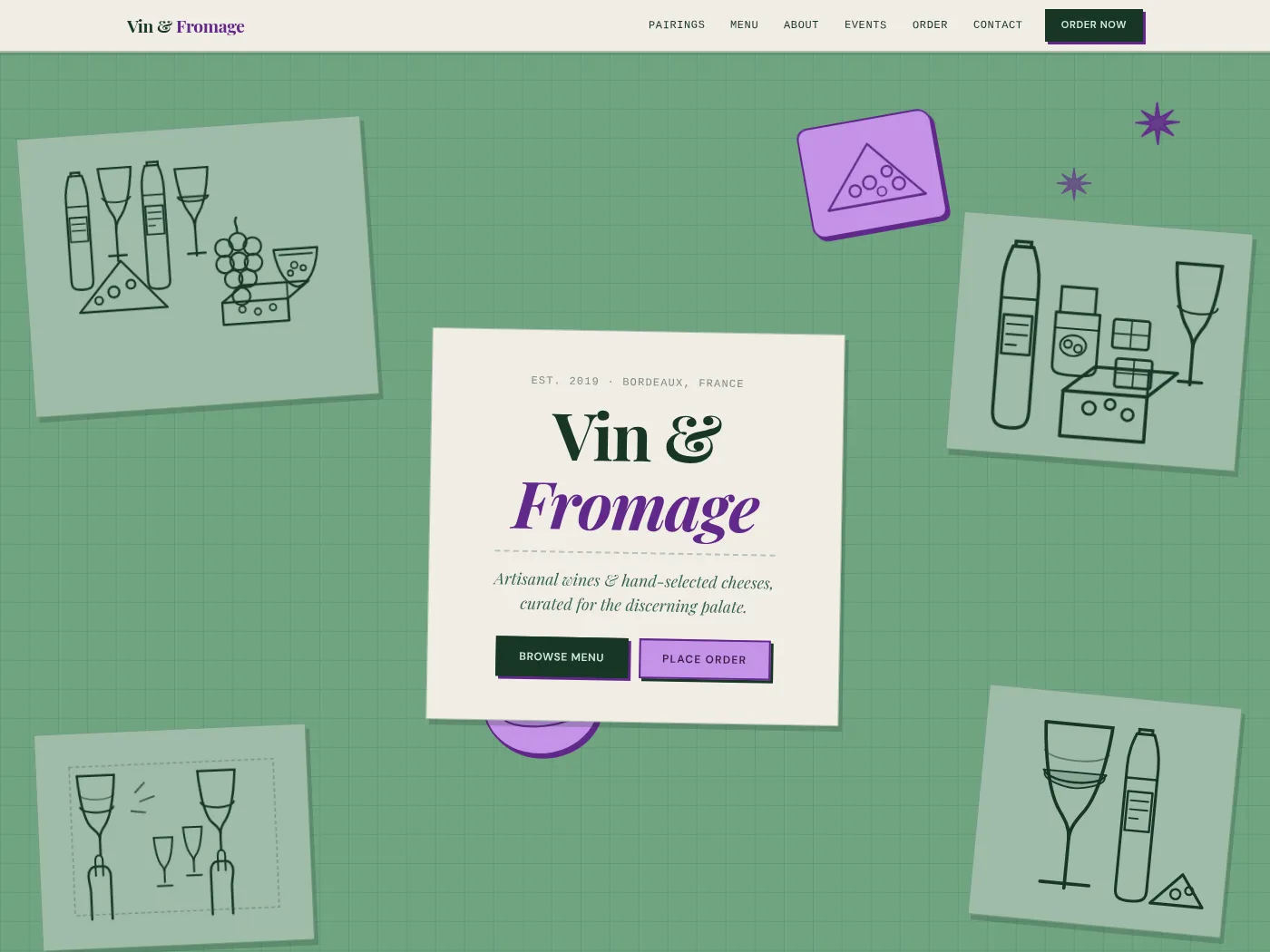 Vin & Fromage Collage Site