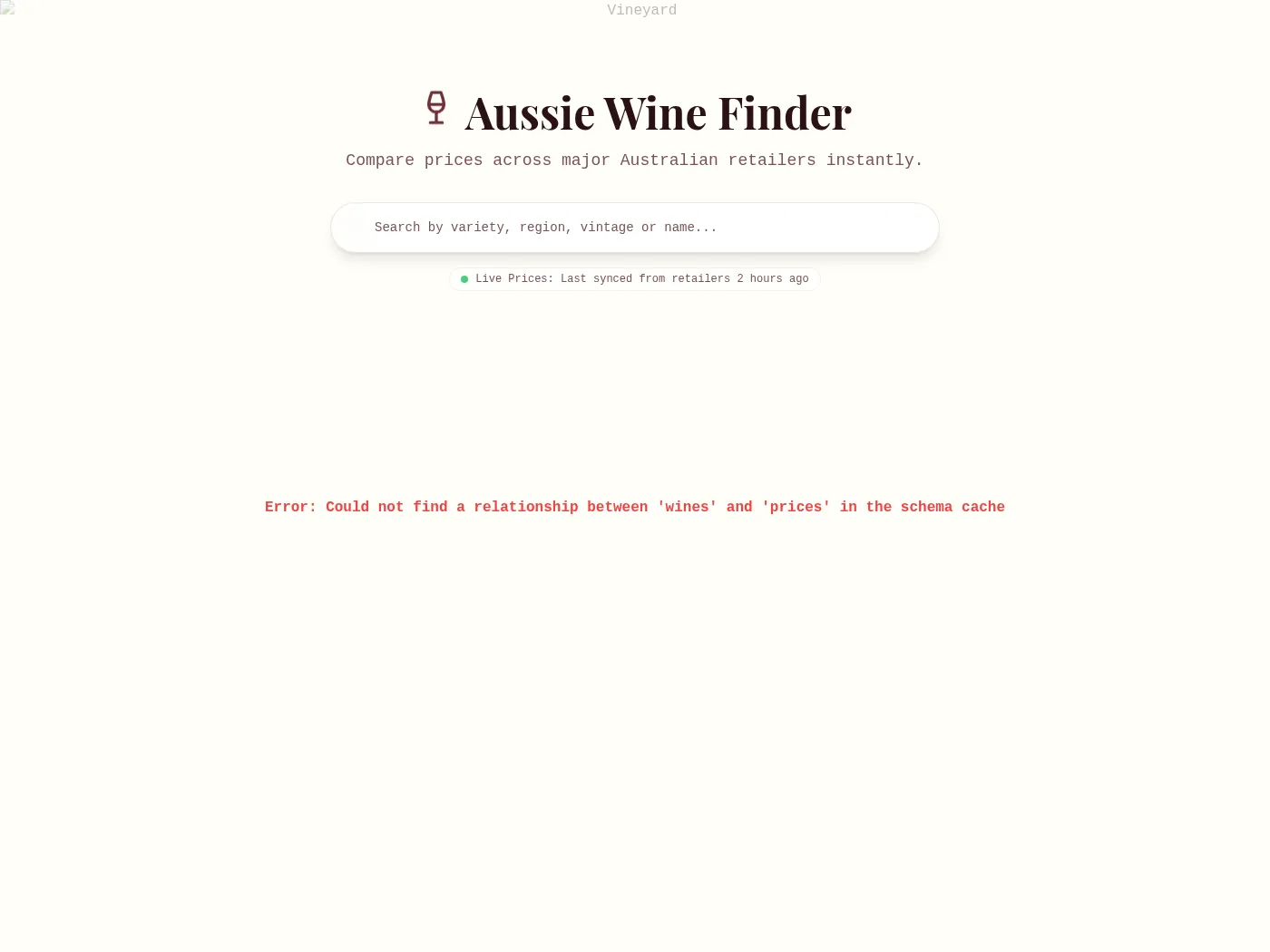 Aussie Wine Finder