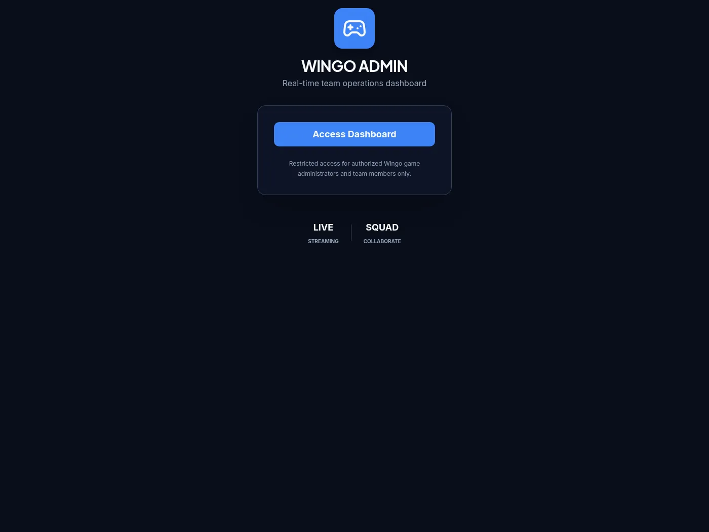 Wingo Admin Dashboard