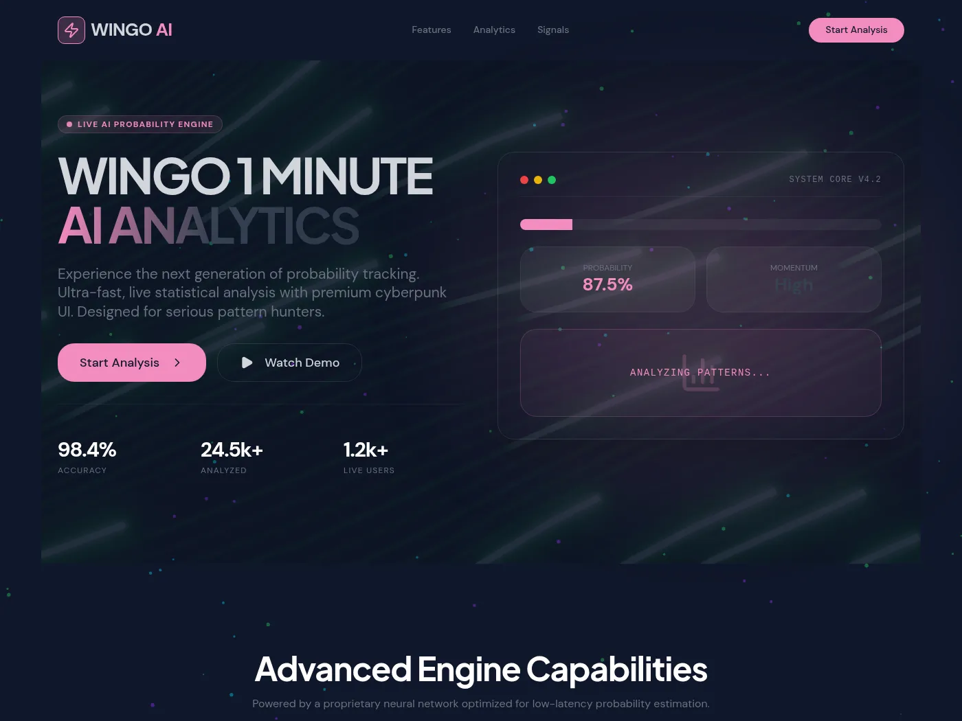 Wingo 1 Minute Analytics