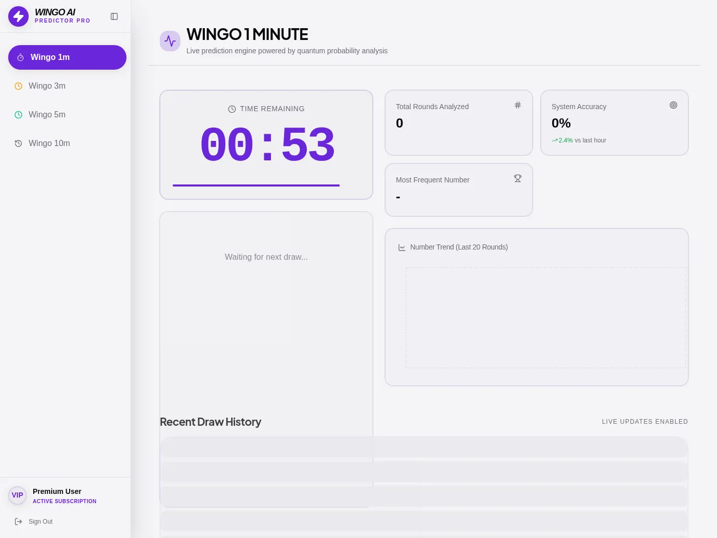 Wingo Live Predictor