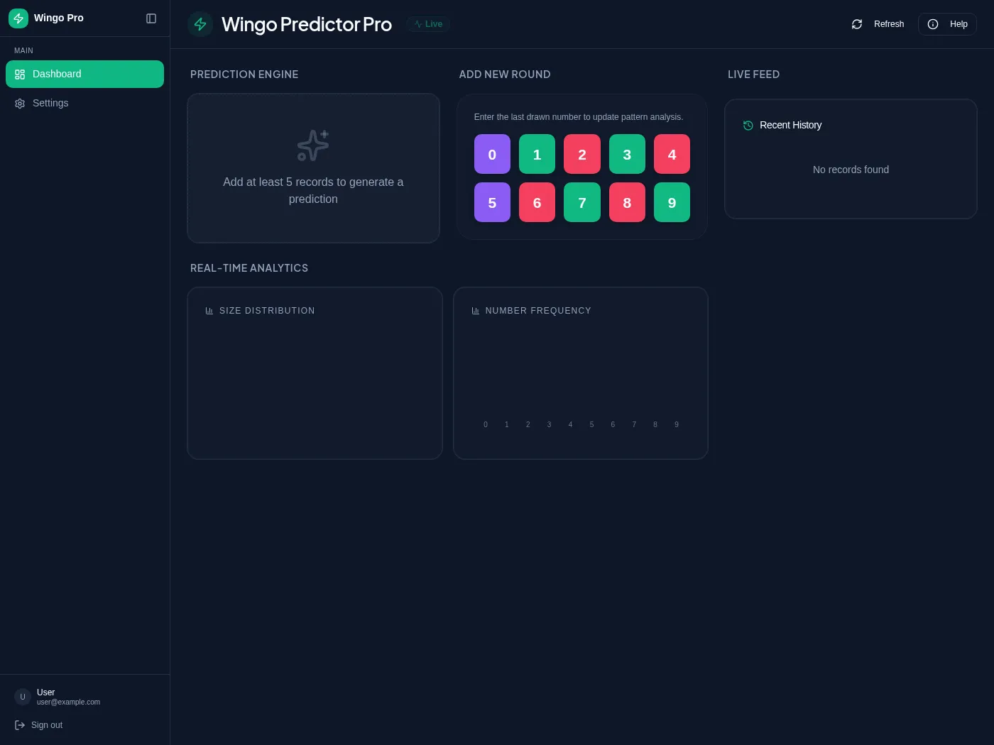 Wingo Next Number Predictor