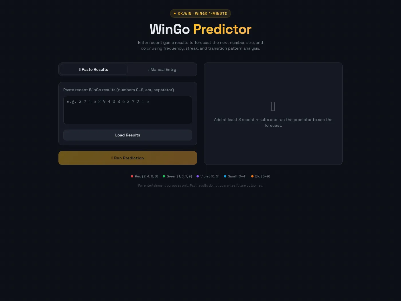 WinGo Predictor Engine