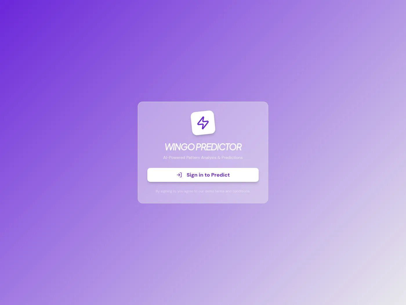 WinGo Predictor Demo