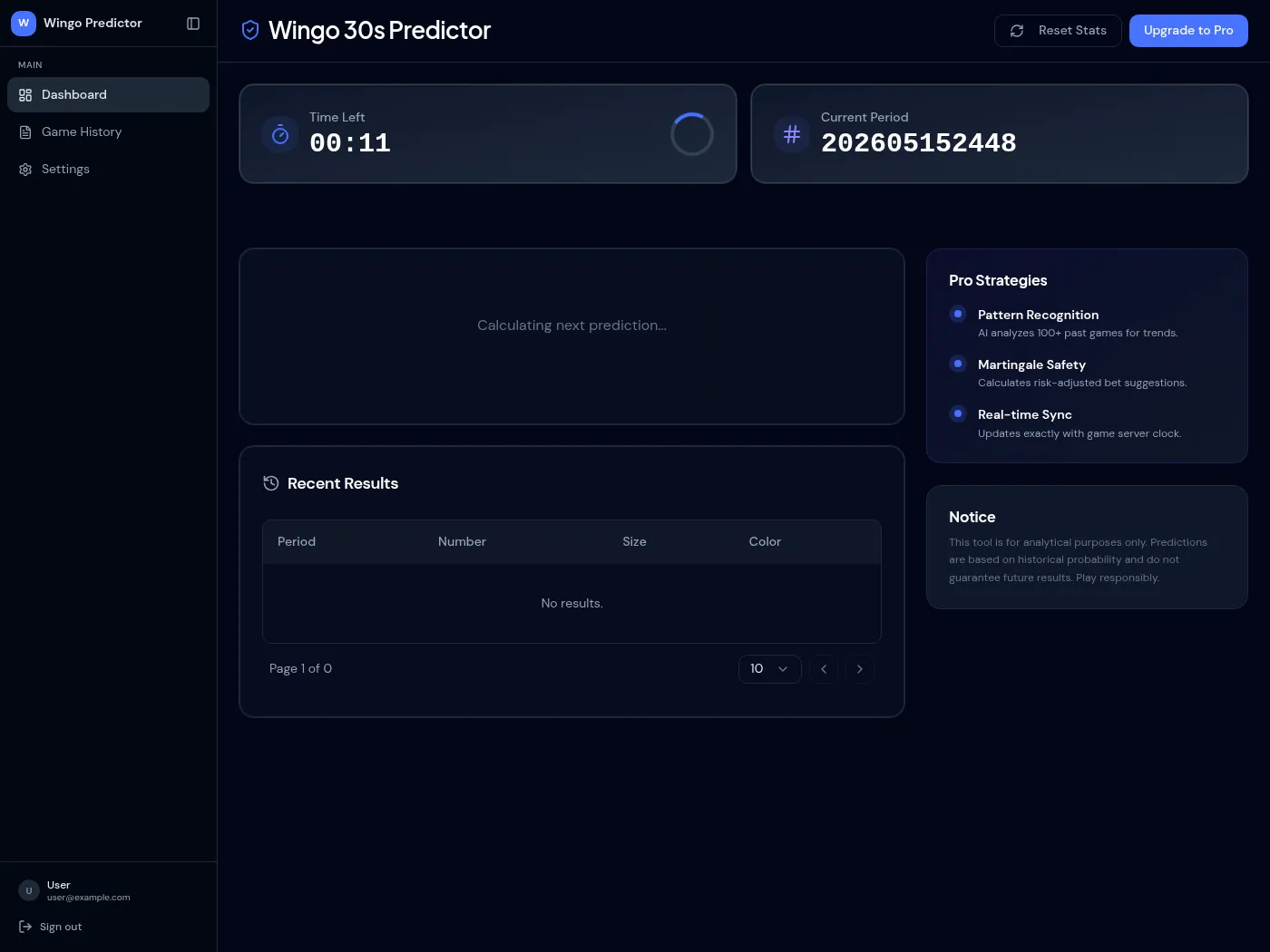 Wingo Predictor