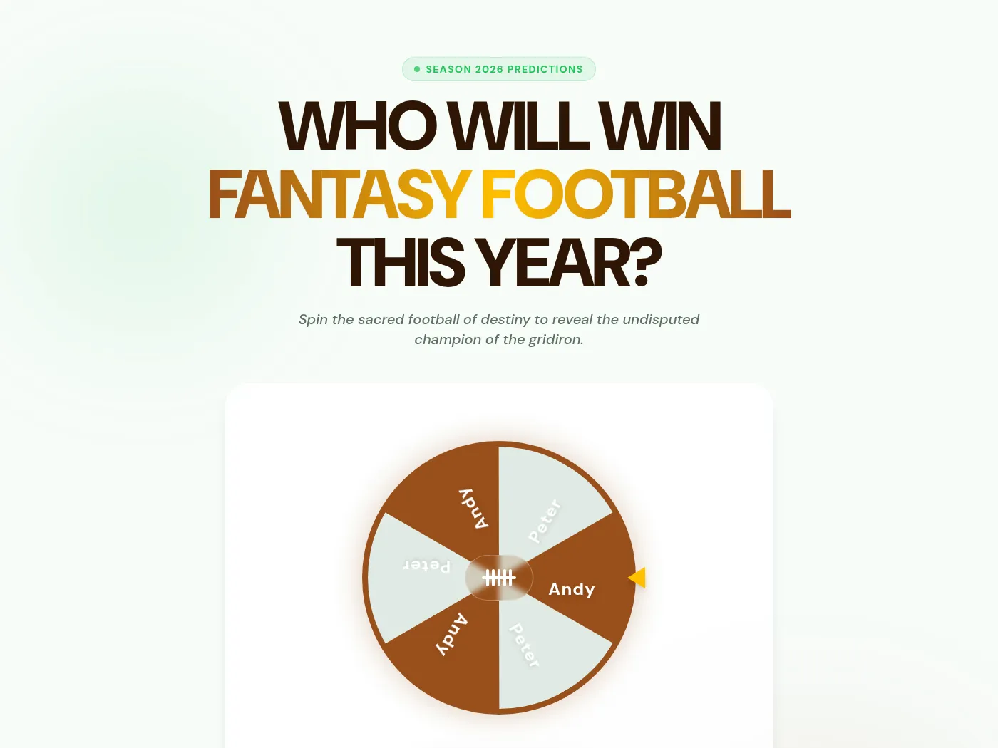 Fantasy Winner Wheel